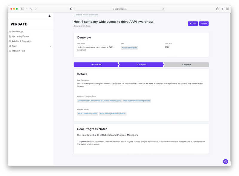 Verbate | Employee Resource Group Platform